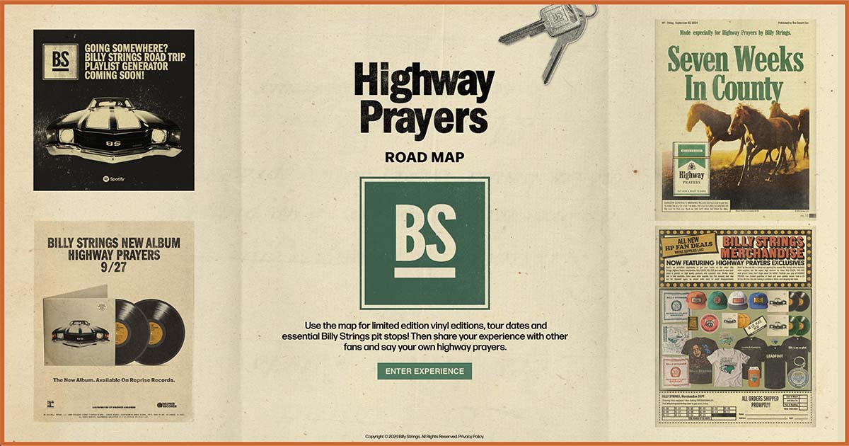 Billy Strings | Highway Prayers Road Map